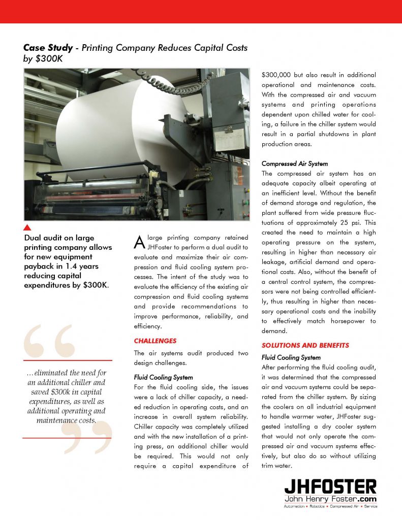 JHFoster Case Studies - Automation, Compressed Air, & Robotics